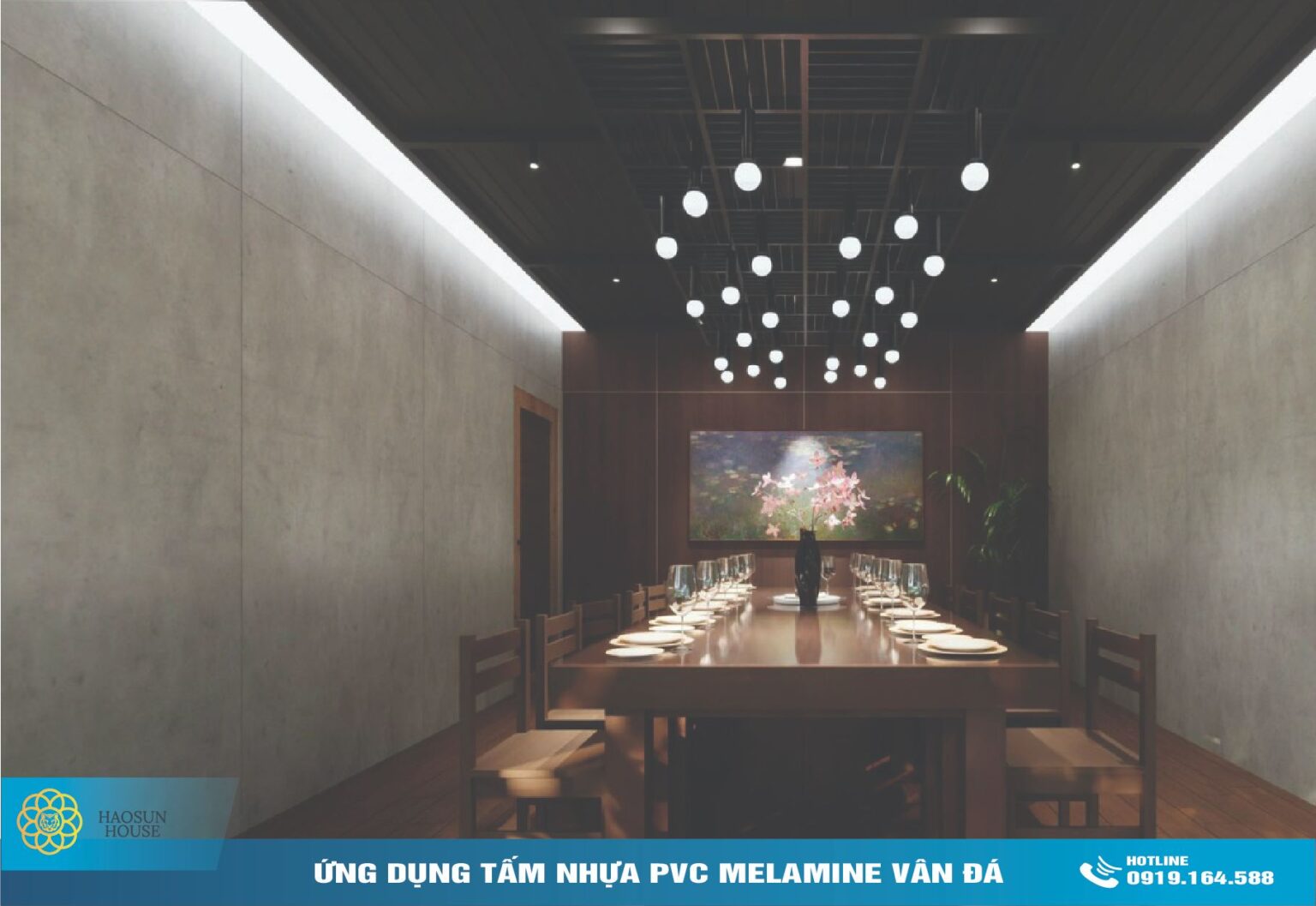 Tấm Nhựa PVC Melamine Vân Đá HS020 - Tấm Nhựa PVC Vân Gỗ - Công Ty Hào Nghi