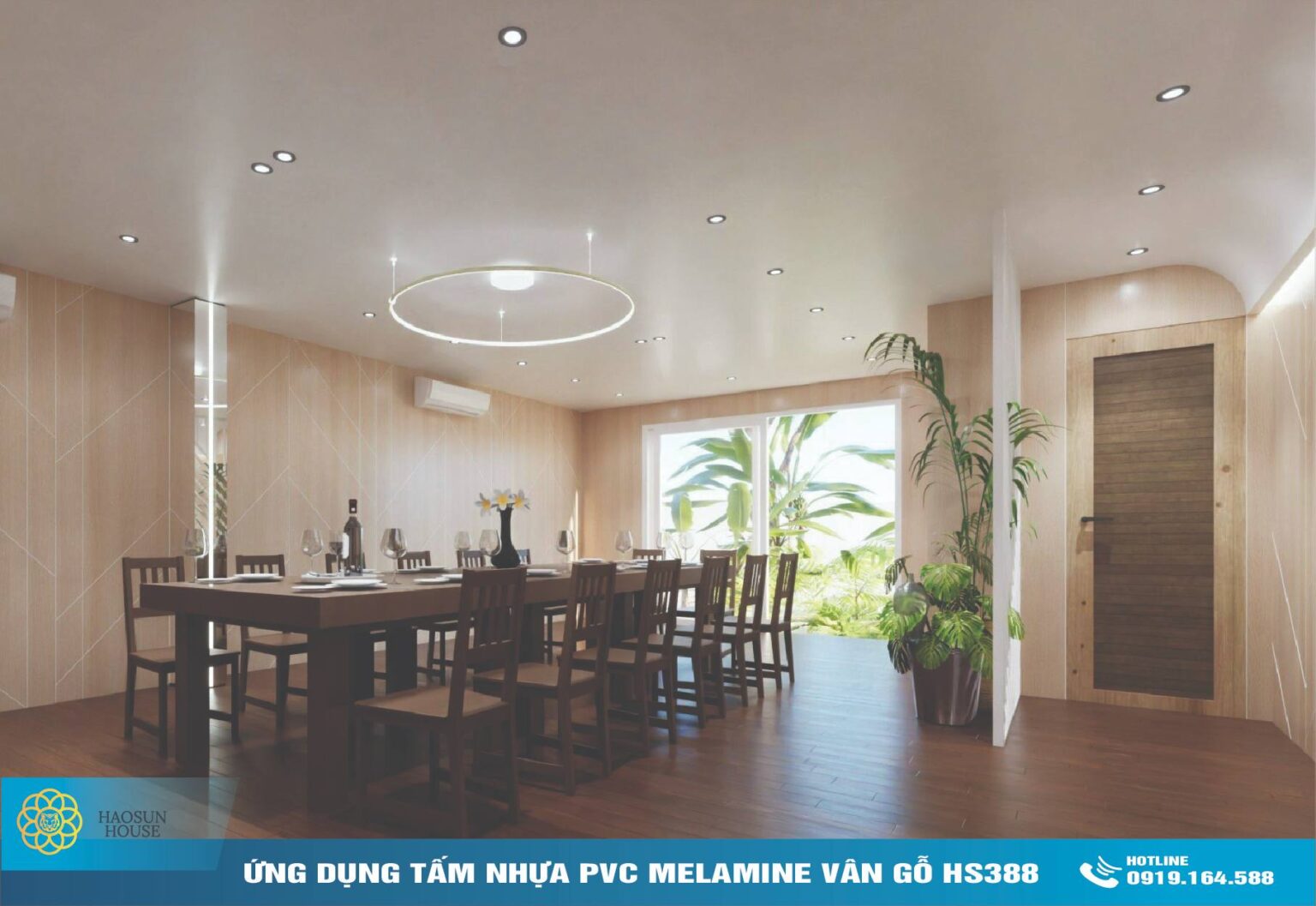 Tấm Nhựa PVC Melamine Vân Gỗ HS019